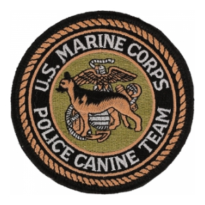 US Marine Corps Police Canine Team Patch w/ VELCRO\®\; brand fastener ...