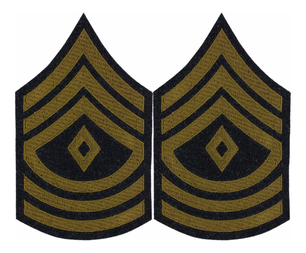 1st Sergeant Sleeve Chevron (Green Stripe) | Flying Tigers Surplus