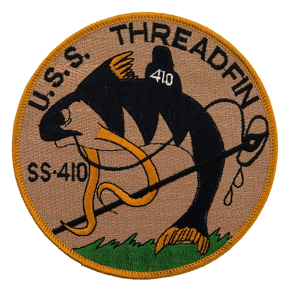 USS Threadfin SS-410C Gold Edge Submarine Patch | Flying Tigers Surplus