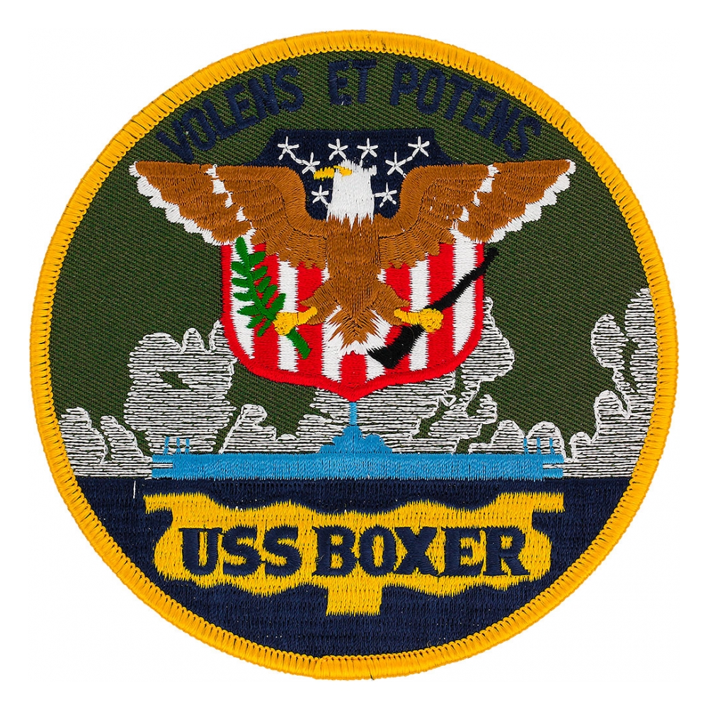 USS Boxer LPH-4 Ship Patch (Volens Et Potens) | Flying Tigers Surplus