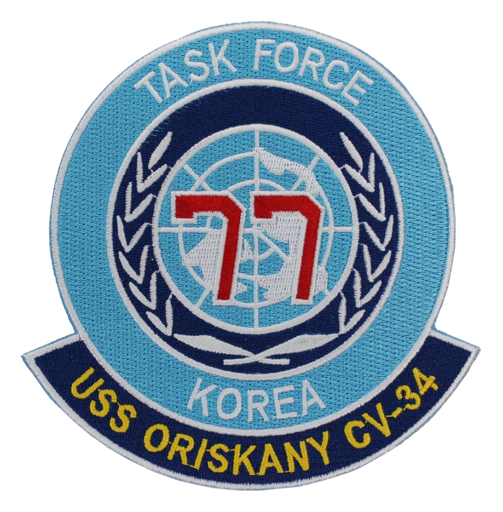USS Oriskany CV-34/TF-77 Task Force Korea Ship Patch | Flying Tigers ...