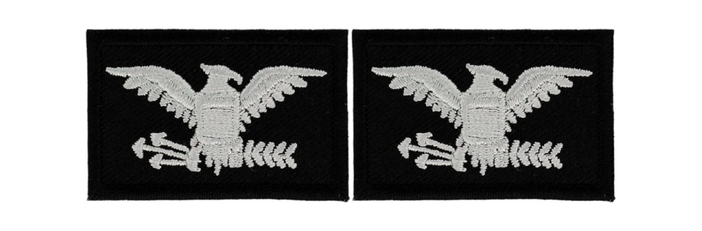 Embroidered Rank Silver on Black Colonel Patch (Pair) | Flying Tigers ...