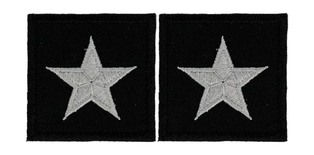Embroidered Rank Silver on Black Brigadier General Patch (Pair ...