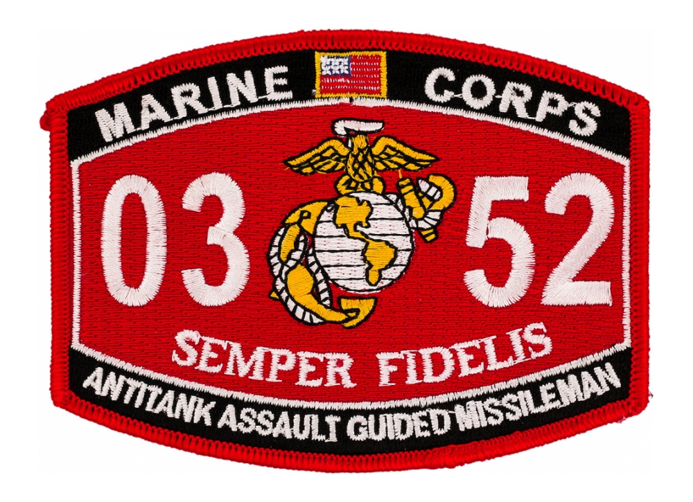 USMC MOS 0352 Antitank Assault Guided Missileman Patch | Flying Tigers ...