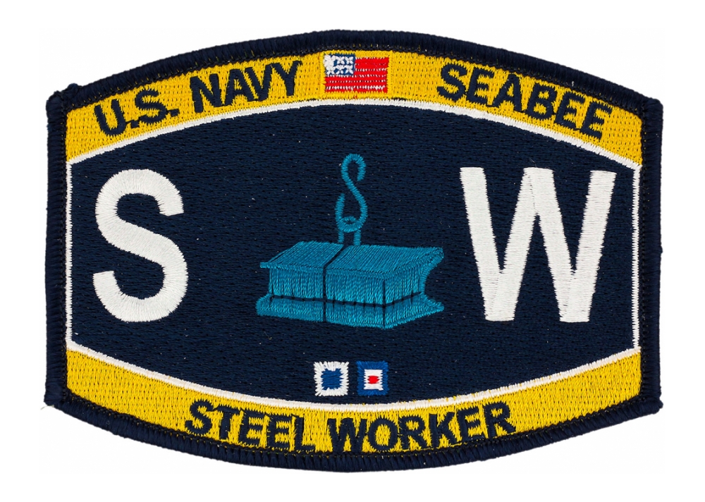 USN RATE Seabee SW Steel Worker Patch | Flying Tigers Surplus