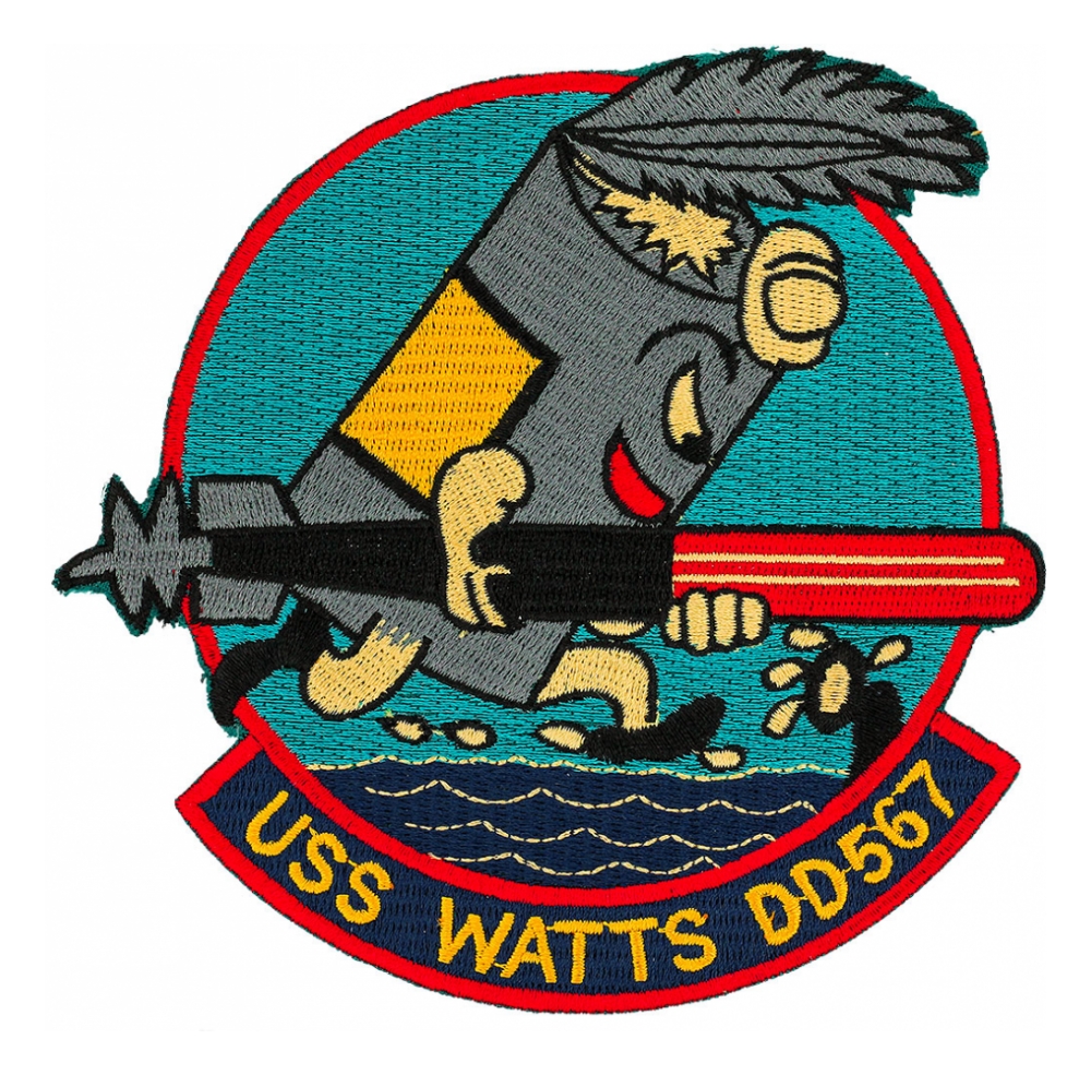 USS Watts DD-567 Ship Patch | Flying Tigers Surplus