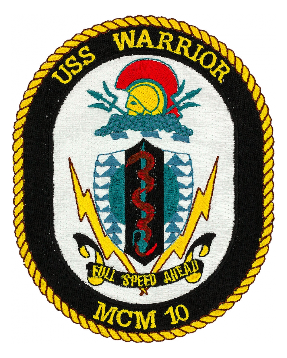 USS Warrior MCM-10 Ship Patch | Flying Tigers Surplus