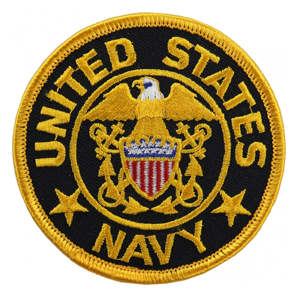 Navy Logo Patch (Gold on Black, Small) | Flying Tigers Surplus