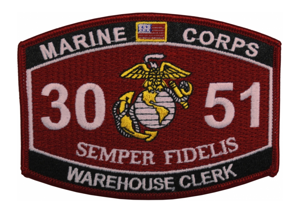 USMC MOS 3051 Warehouse Clerk Patch | Flying Tigers Surplus