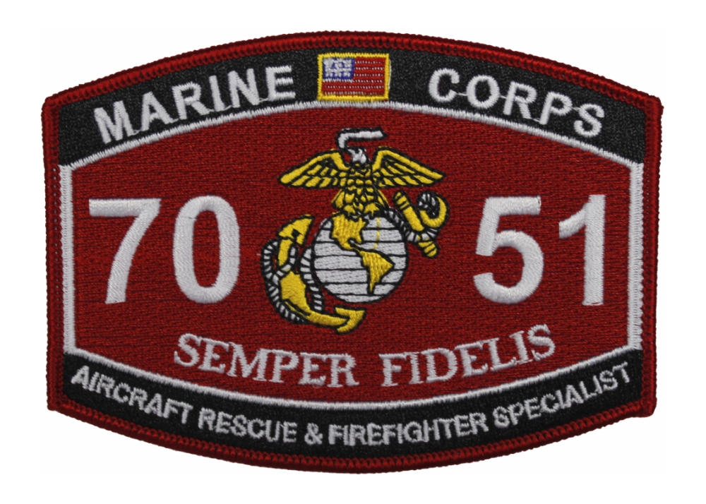 USMC MOS 7051 Aircraft Rescue and Firefighter Specialist Patch | Flying ...