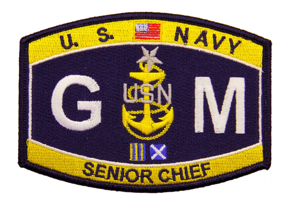USN RATE GM Gunner's Mate Senior Chief Patch | Flying Tigers Surplus