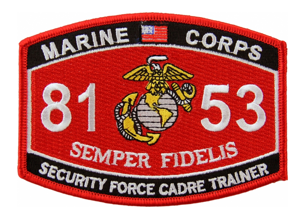 USMC MOS 8153 Security Force Cadre Trainer Patch | Flying Tigers Surplus