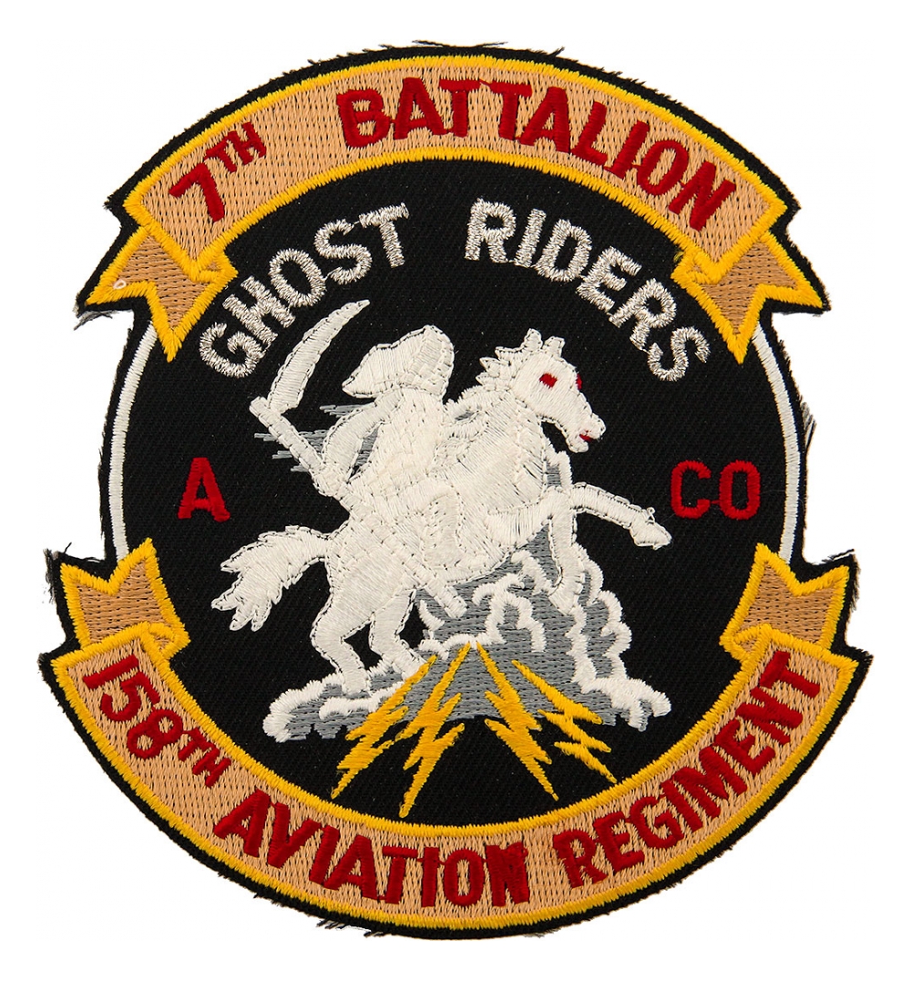 Army 7th Battalion / 158th Aviation Regiment (Ghost Riders) Patch ...